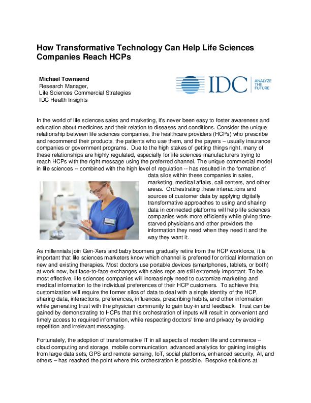 How Transformative Technology Can Help Life Sciences Companies Reach ...